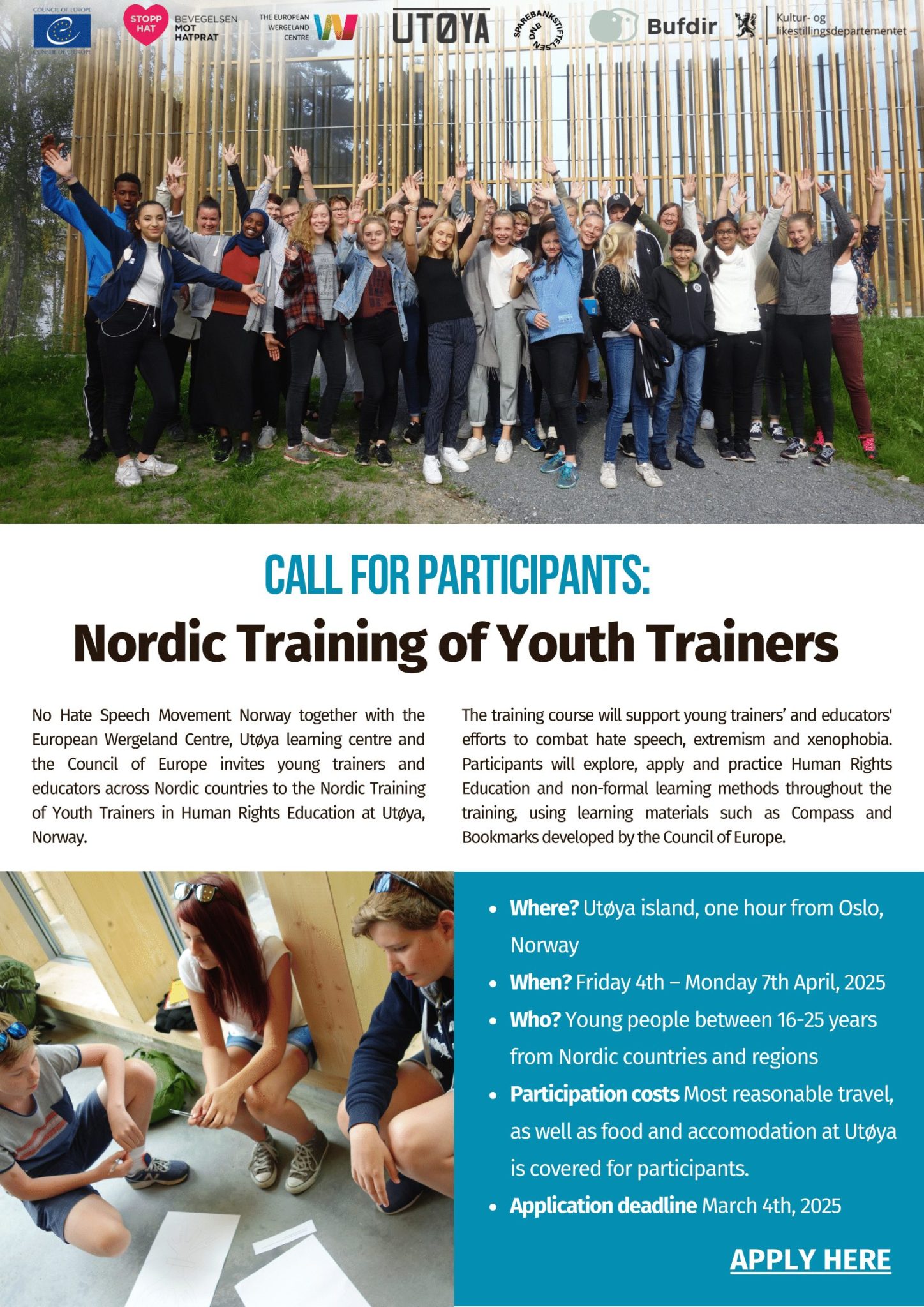 Call: Nordic Training of Youth Trainers – Stopp hatprat